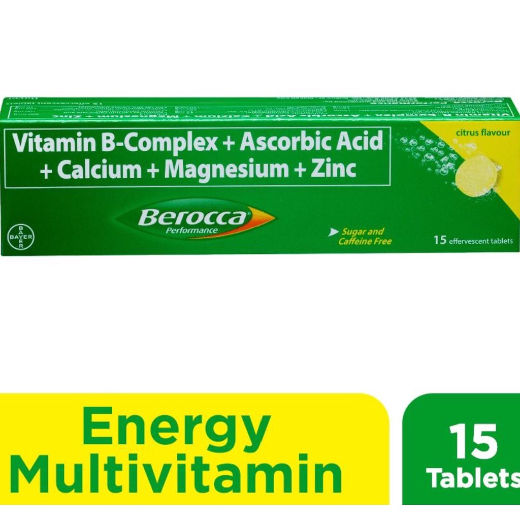 Berocca Citrus 15 tablets Vitamin B - Complex + Ascorbic Acid + Calcium ...