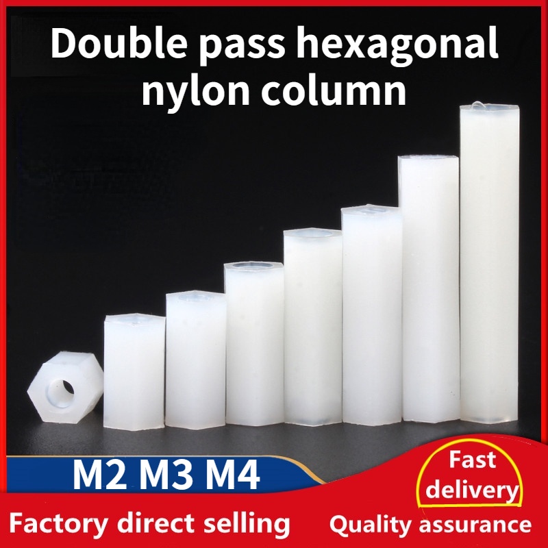 Nylon column m3 double pass nylon hexagonal column M2 M3 M4 isolation ...