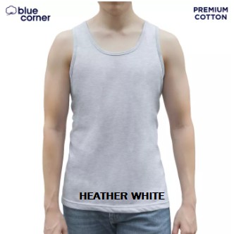 Blue Corner Cotton Sando (HEATHER WHITE) | Shopee Philippines