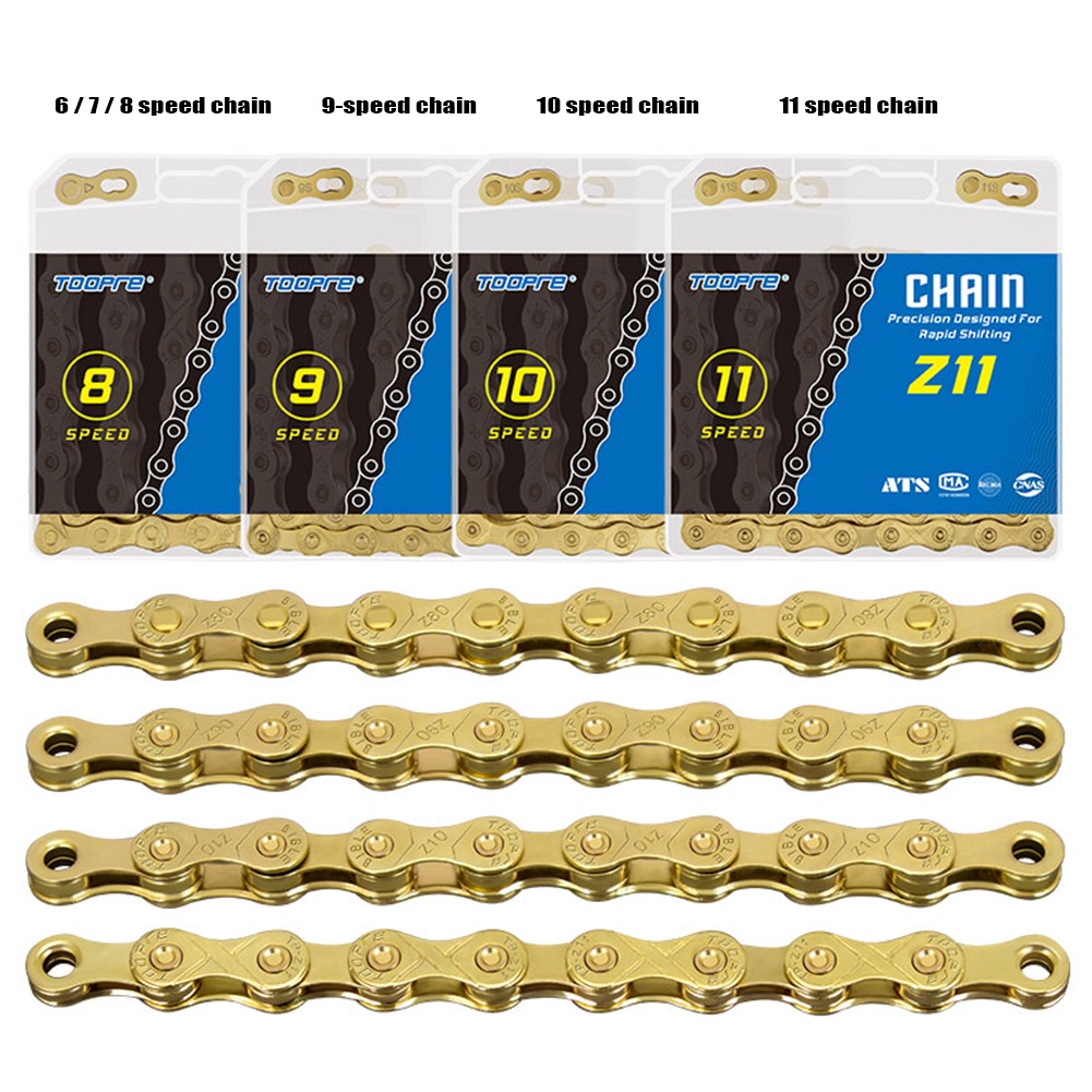 Toopre Bike Chain 8/9/10/11 Bike Chain Variable Speed Road MTB Gold ...