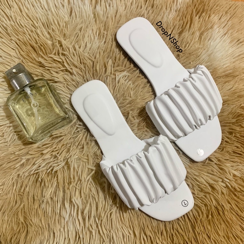 Crumpled Round Slippers Available in Sizes 5-9 (Size 10 in Separate ...