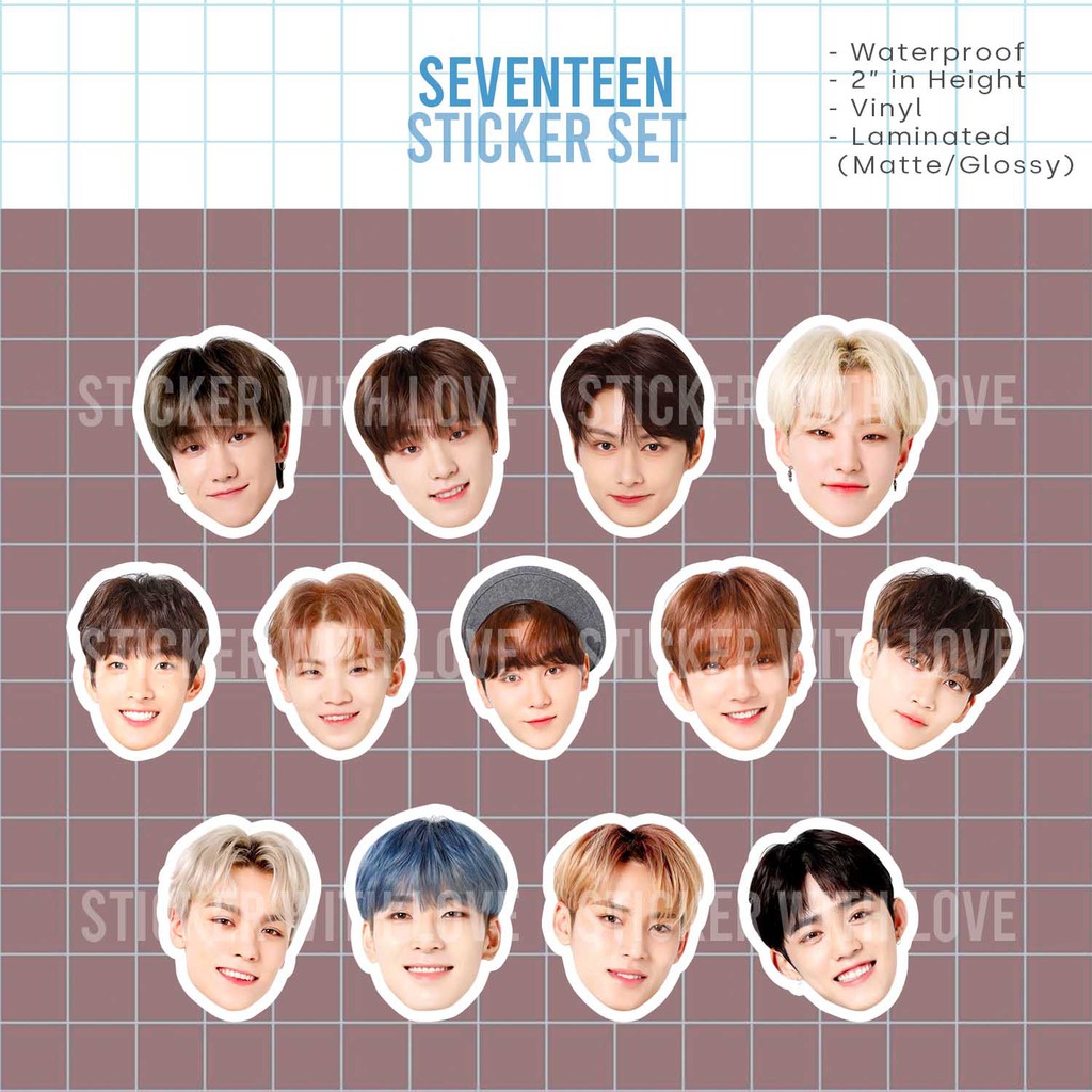 SEVENTEEN Waterproof face Sticker Set | Shopee Philippines