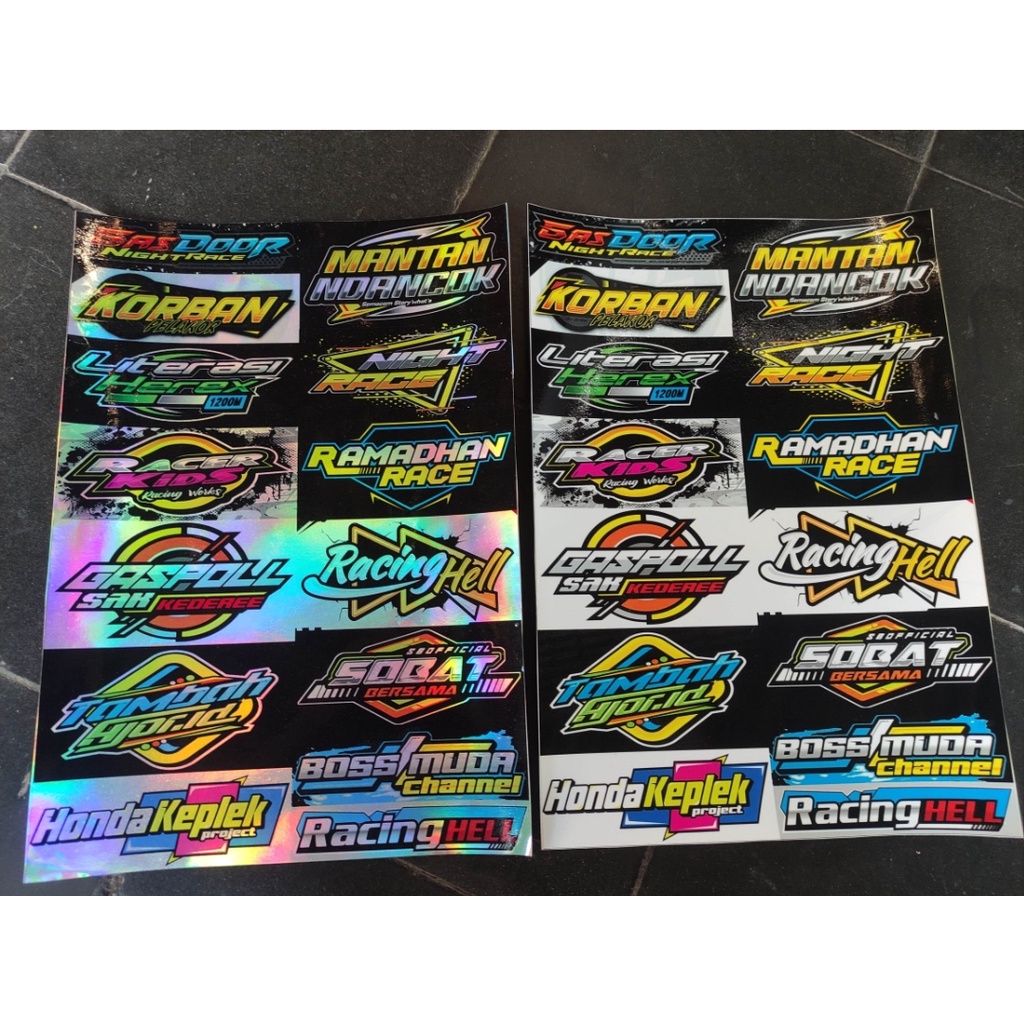Herex hologram pack stickers, stickers, racing stickers, helmets, logos ...