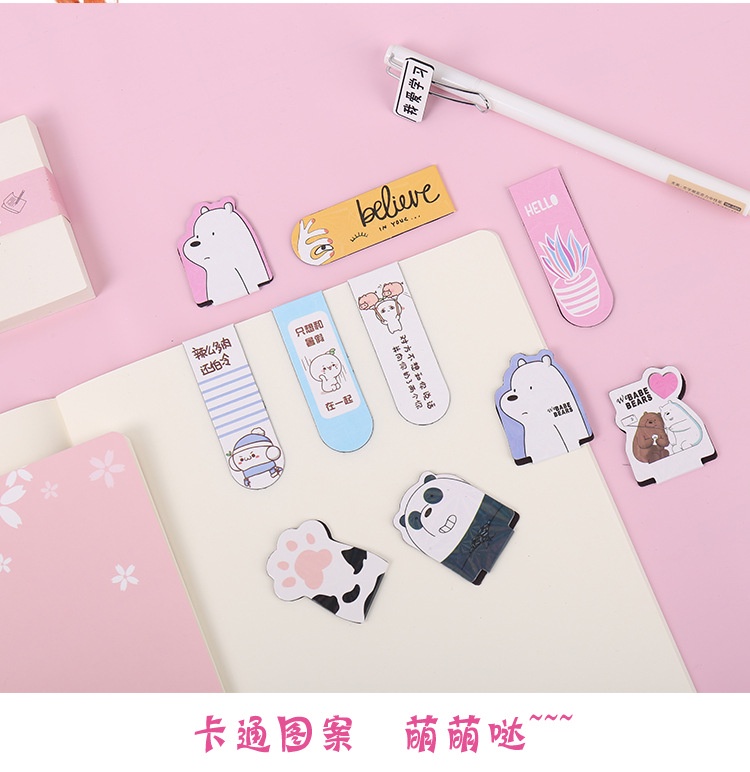 4/6pcs Cute Magnetic Bookmarks Cartoon Students with Simple Literary ...