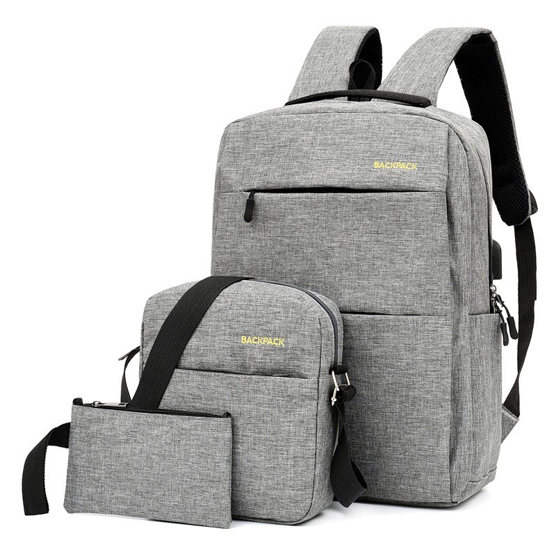 Wholesale custom Korean backpacks embroidery three-piece backpacks for ...