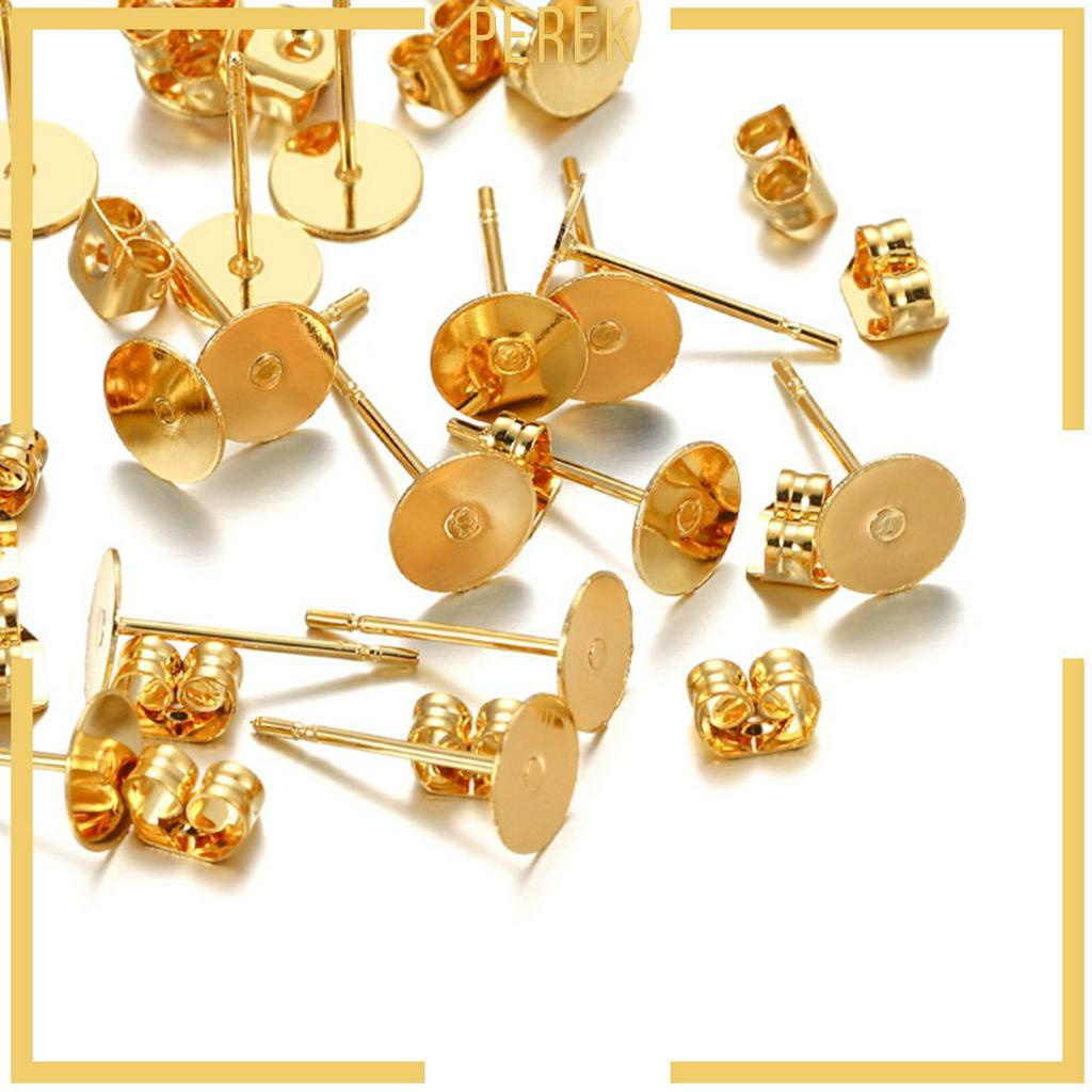 Perfk20/set Hypoallergenic Stainless Steel Earrings Posts Flat Pad ...