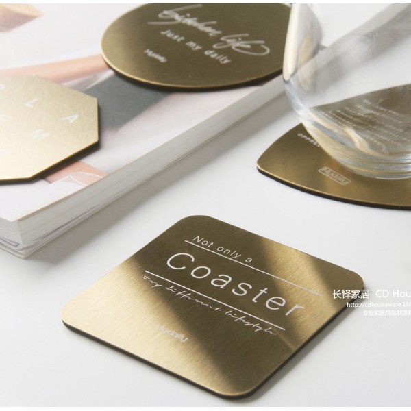 Stainless Steel Golden Coasters 4-Inch with Pattern | Shopee Philippines