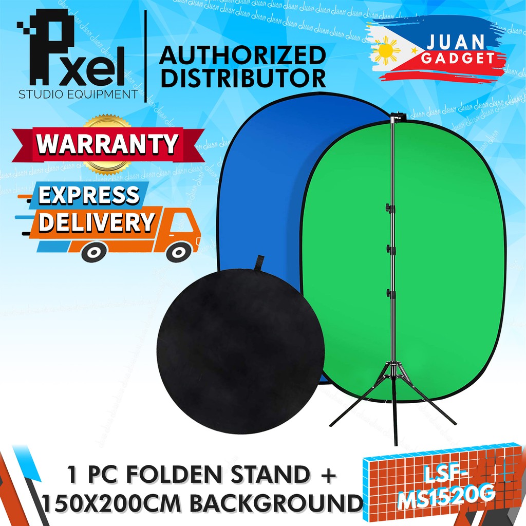Pxel LSF-MS1520G 150x200cm Collapsible Chromakey Two-Sided Blue and ...
