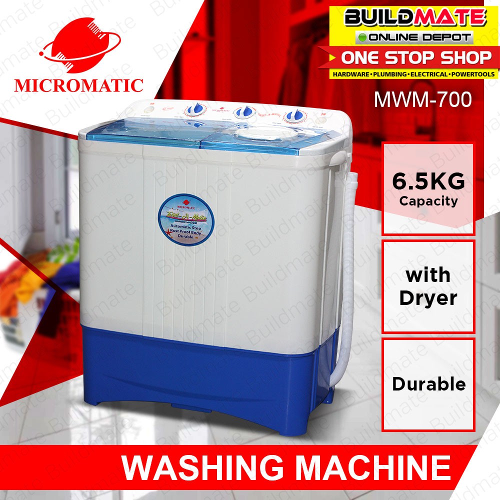 MICROMATIC Twin Tub Washing Machine with Dryer 6.5kg MWM-700 •BUILDMATE ...
