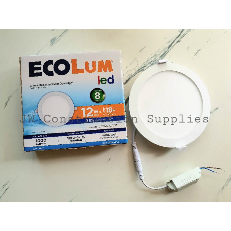 ECOLUM Led 6in Recessed Slim Downlight 12W | Shopee Philippines