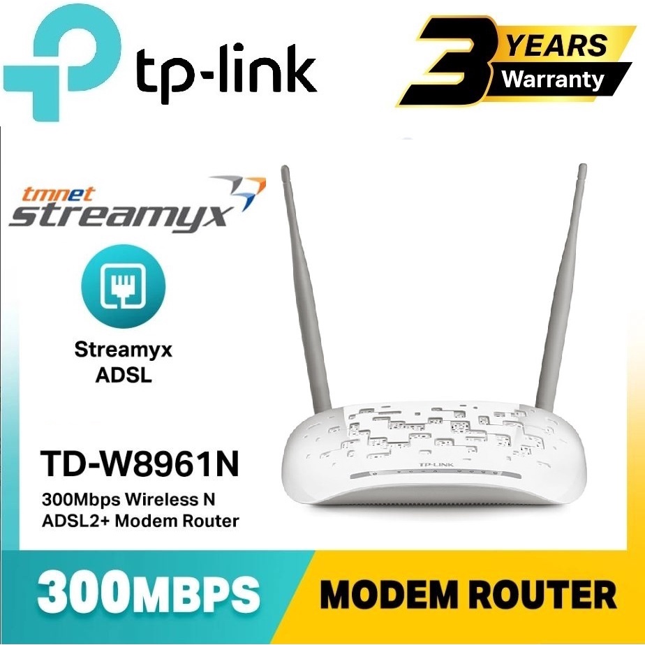TP-Link TD-W8961N 300Mbps Wireless N ADSL2+ Modem Router STREAMYX MODEM | Shopee Philippines