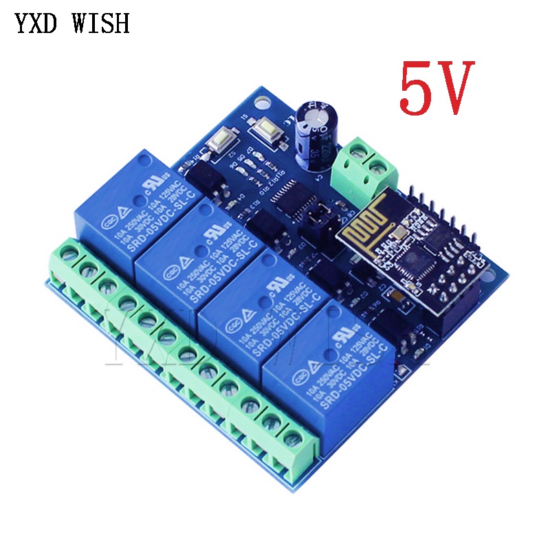 5V/12V ESP8266 4 Channel WiFi Relay Module For IOT Smart Home Phone APP ...