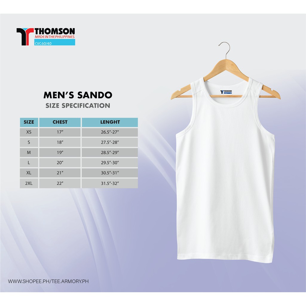 THOMSON Adult SANDO / TANKTOP INNERWEAR FOR SCHOOL / WORK | Shopee ...