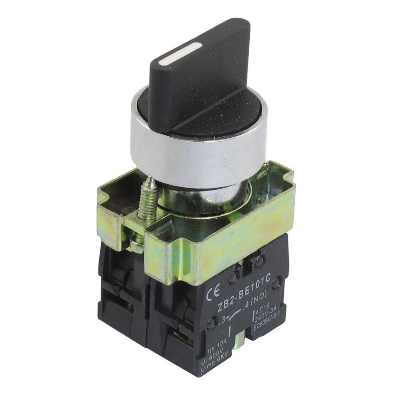 22mm Latching 2 NO 3-Position Rotary Selector Select Switch ZB2-BE101C Black | Shopee Philippines