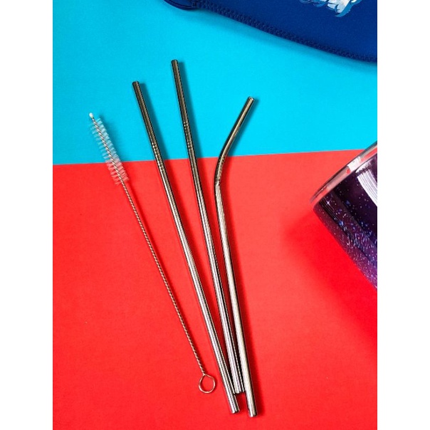 Stainless Steel Straw 4 in1 / set | Shopee Philippines
