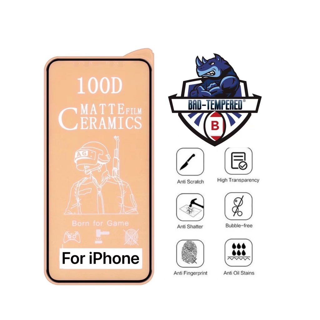 Ceramic Matte Full Film For iPhone 16 15 14 13 12 11 Pro Max XR X Xs ...