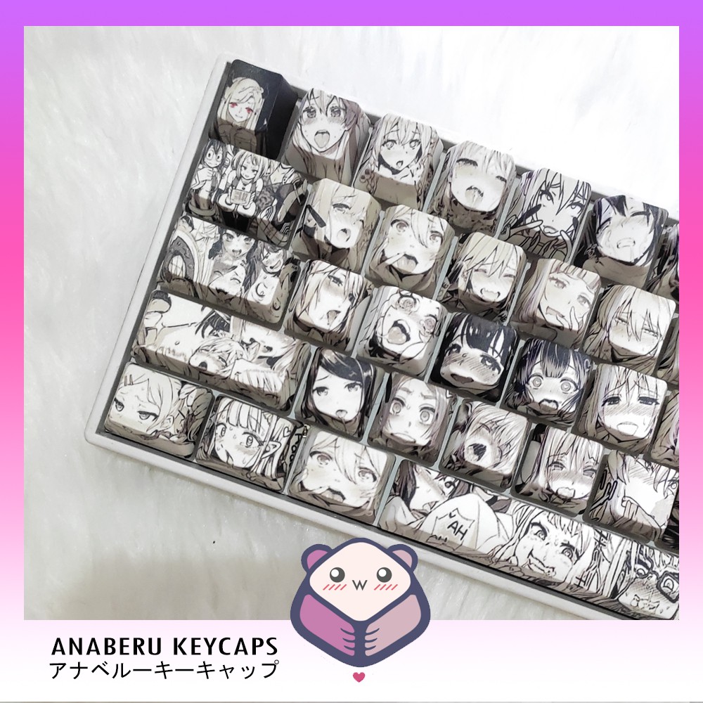 [BUY 5 GET 1] AHEGAO Hentai Black and White Keycaps PRICE PER PIECE ...