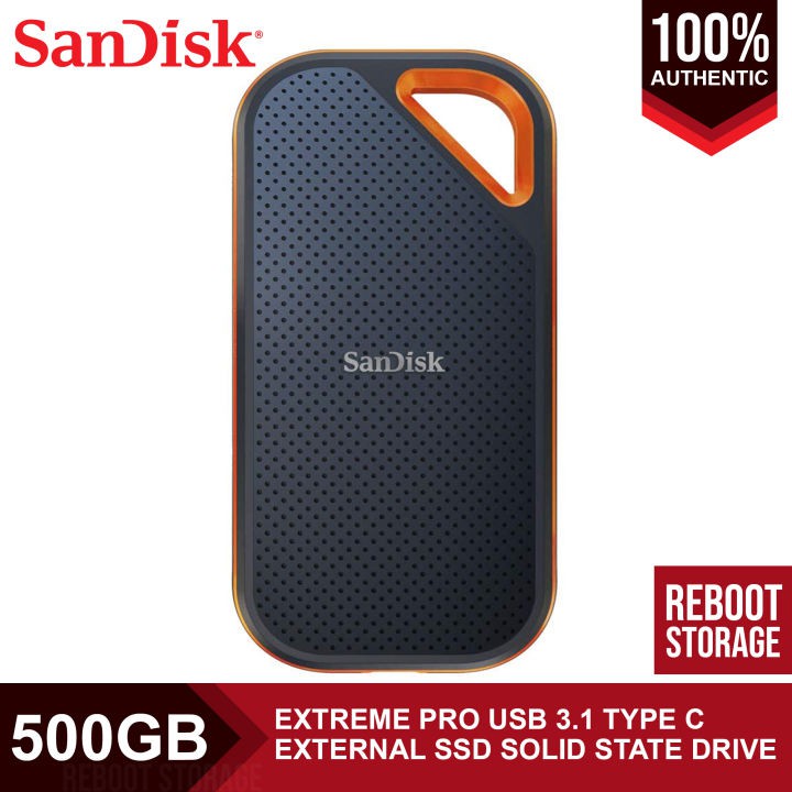 SanDisk Extreme Pro 500GB Portable SSD Solid State Drive USB 3.1 Gen 2 Type C SDSSDE80-500G ...
