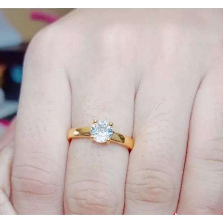 MATA 23k Gold titanium 1-round Eye Ring | Shopee Philippines