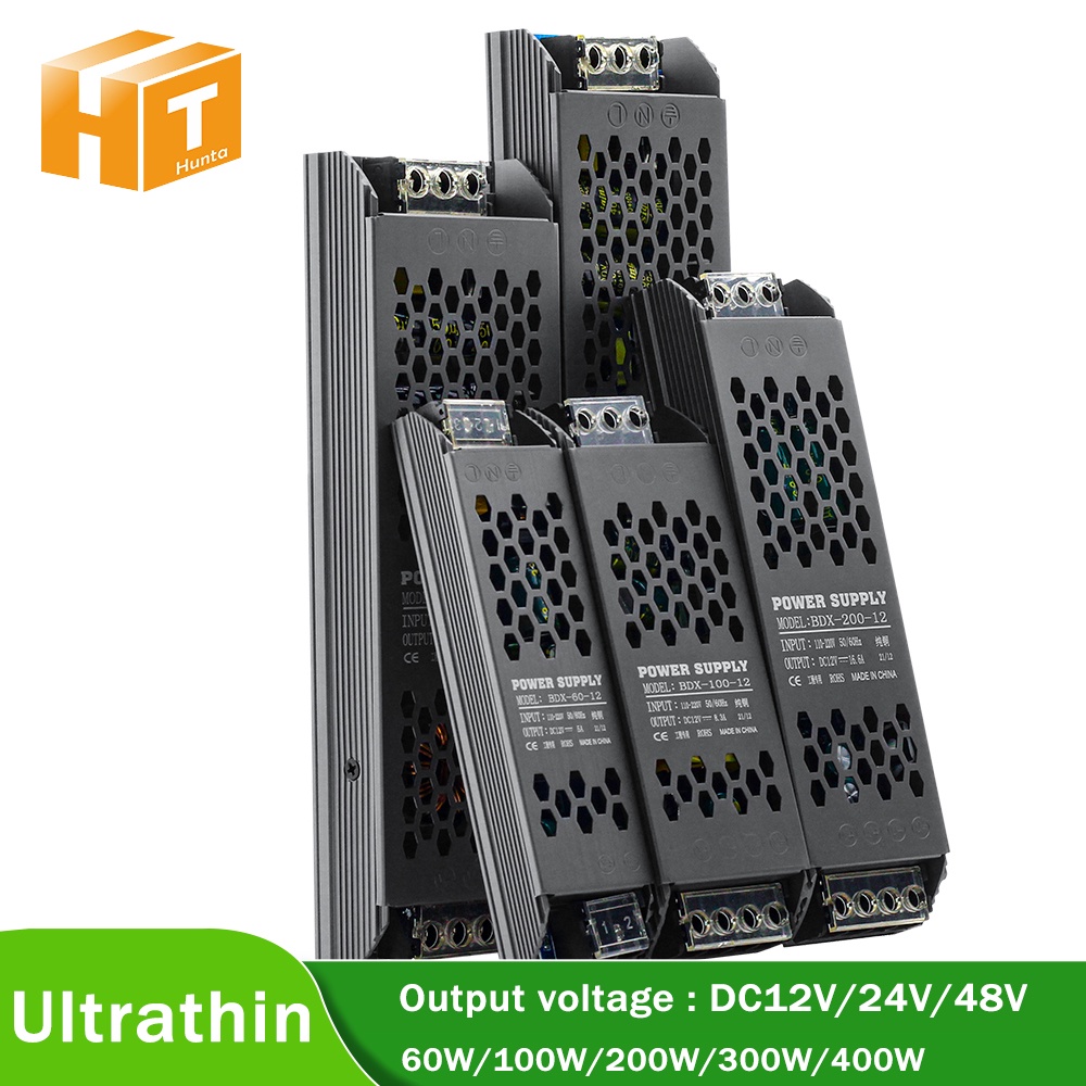 Ultrathin LED Power Supply Driver AC110-220V DC12V DC24V DC48V 60W 100W 150W 200W 300W 400W ...
