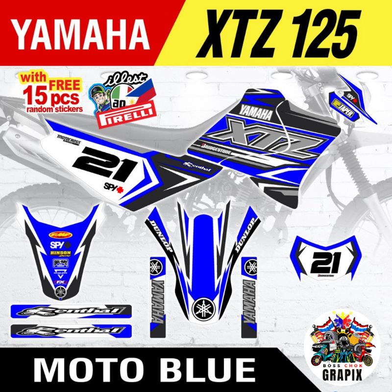 New Yamaha XTZ 125 Full Decals Body Sticker Laminated Fade Proof ...
