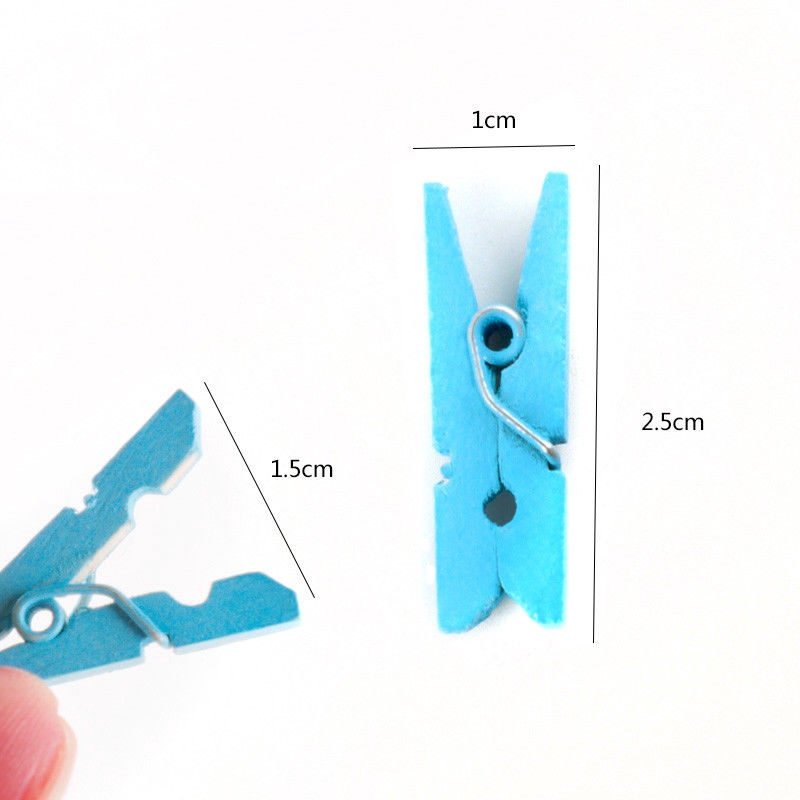 100Pcs Colorful Wooden Clips Natural Wood Clamp Picture Clips Mini ...