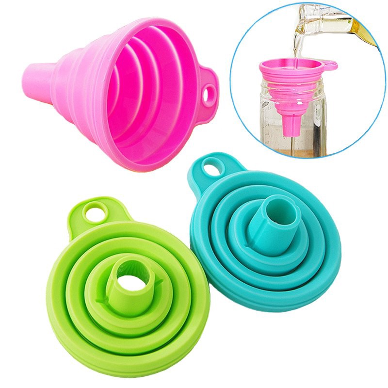 Food Grade Silicone Funnel Kitchen Home Folding Telescopic Funnel ...