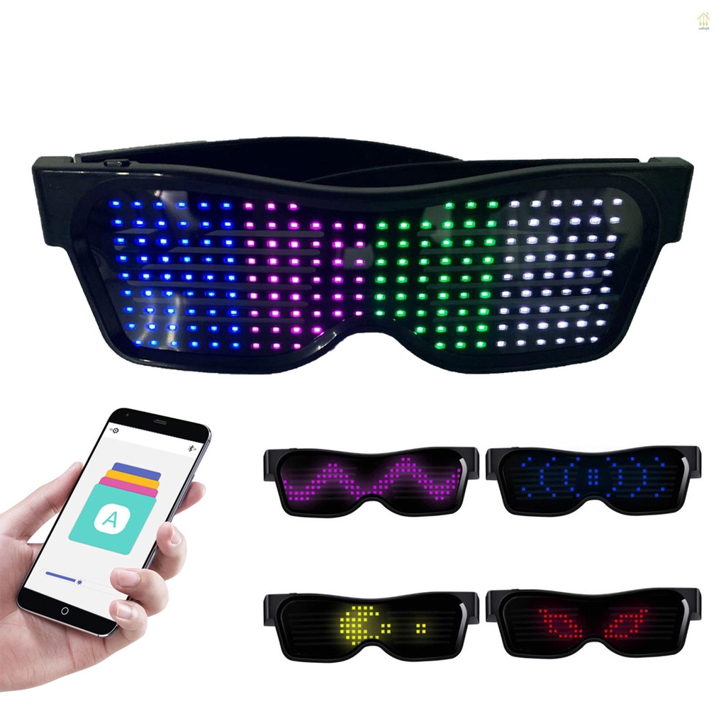 LED Glasses Customizable BT LED Glasses Colorful Light Glow Glasses DIY ...