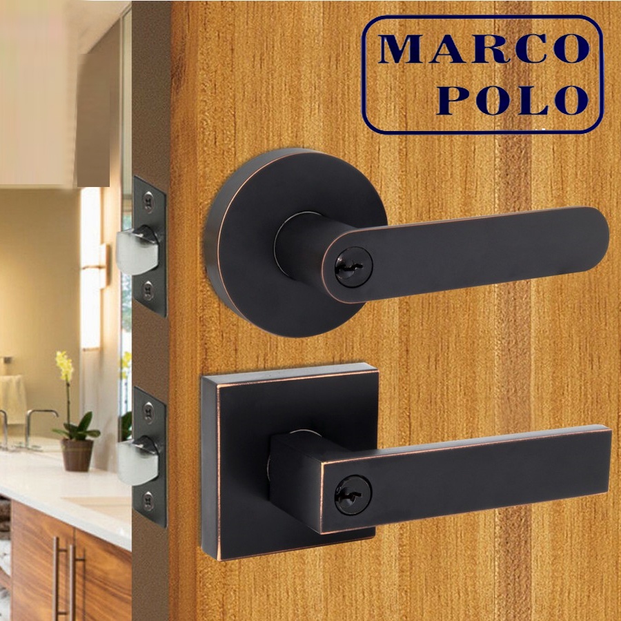 Heavy Duty Marco Polo Matte Black Door Handle Slim Lever type design ...