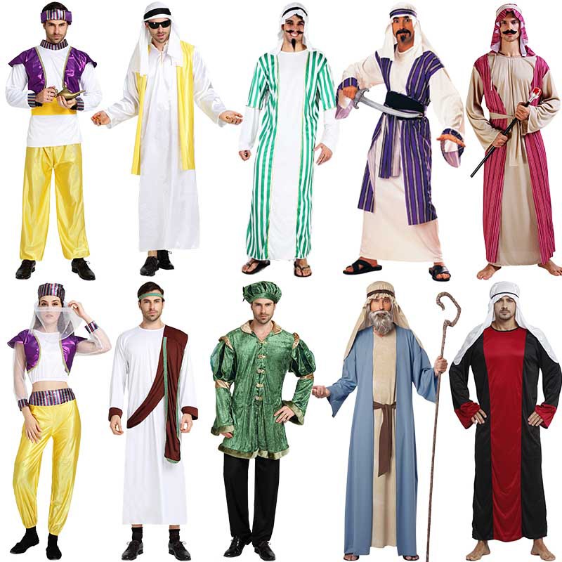 Adult Men Aladdin's lamp Cosplay Clothes Couple Arab Prince Costumes ...