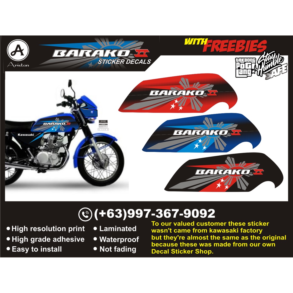 Kawasaki Barako 2016 Stock Decals | Shopee Philippines