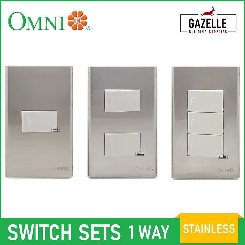 Omni Wide Series 1 Way Switch Sets Stainless Plate Illuminated and Non ...