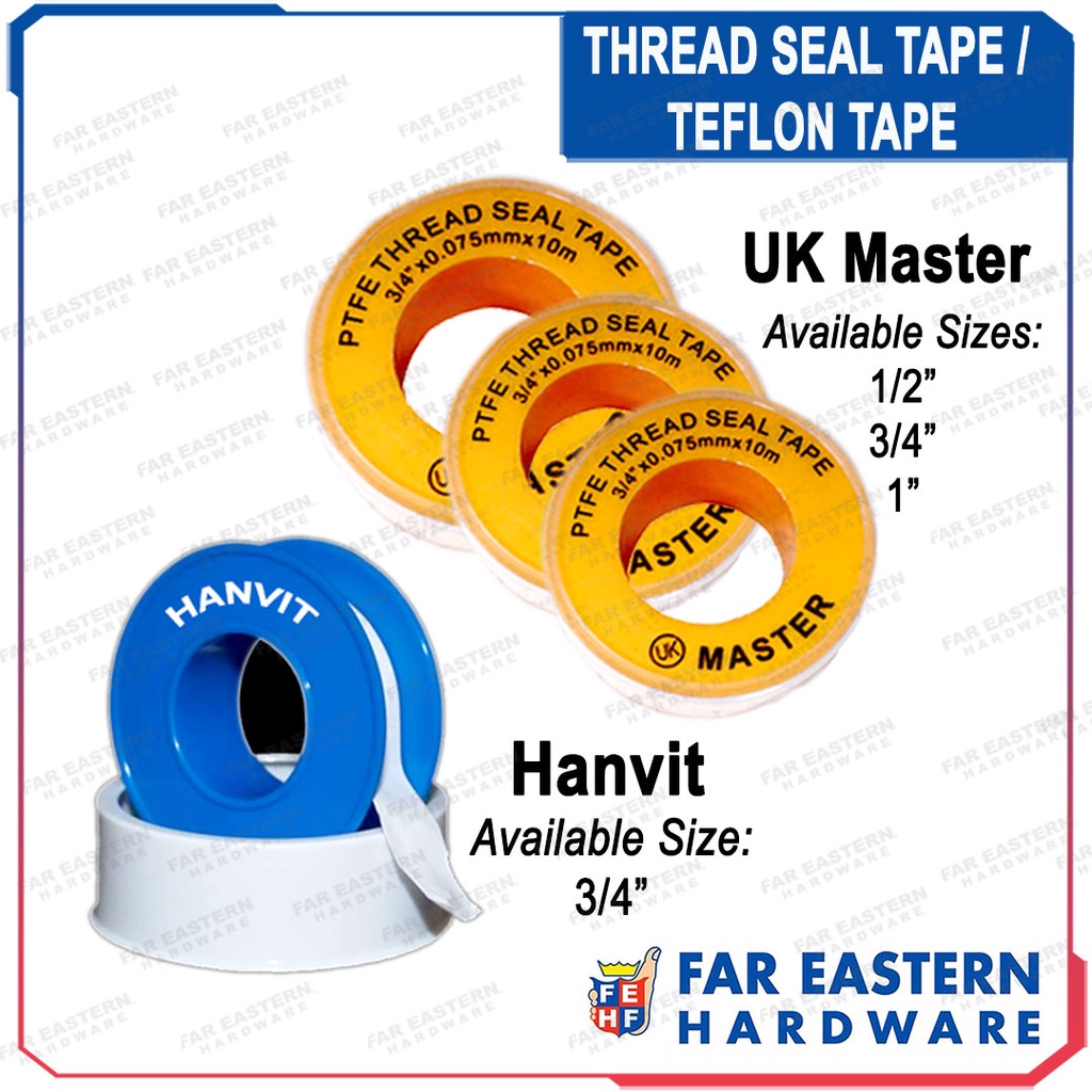 Teflon Tapelon Tape Thread Seal 1/2" | 3/4" | 1" | Shopee Philippines