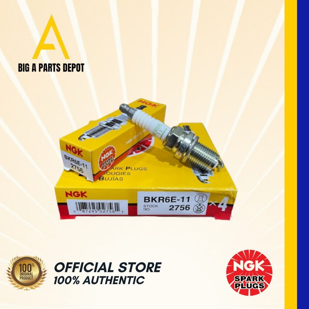 NGK ORIGINAL Spark Plug for BKR6E-11, 4pcs/set Made in Japan | Shopee ...