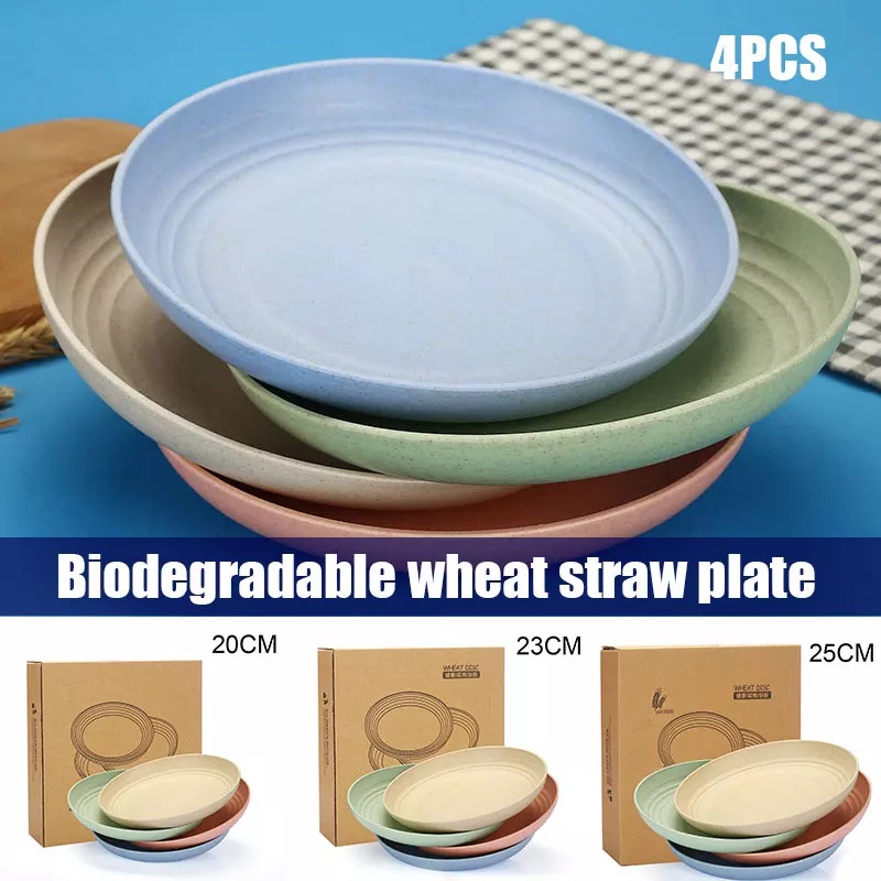 Lightweight Wheat Straw Meal Plate Set Non-toxic Safe and Healthy ...