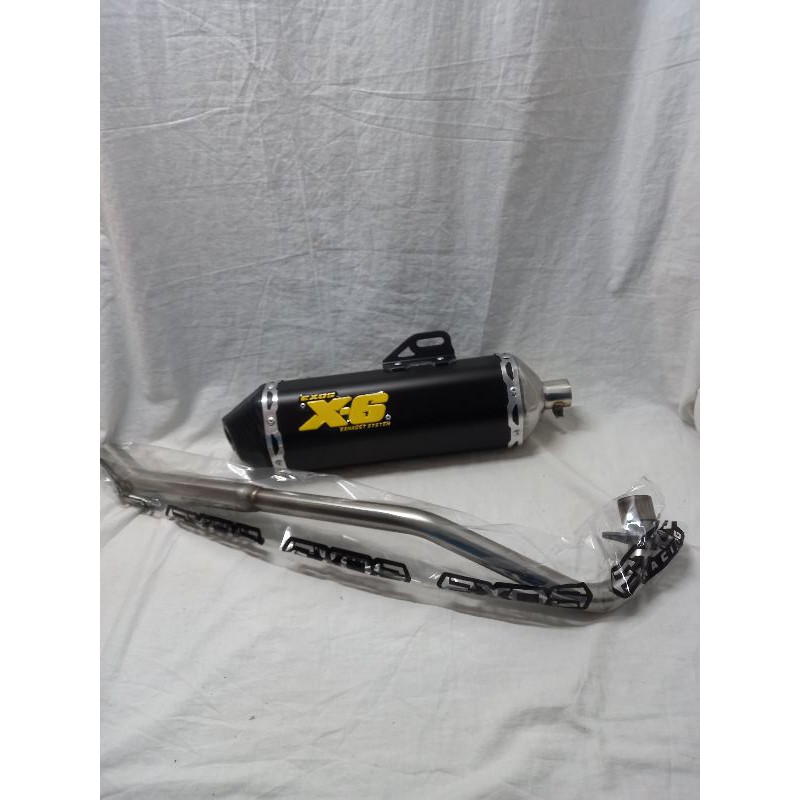 Exos X-6, exhaust pipe for Honda XRM 125 carb/fi (Black Anodized ...