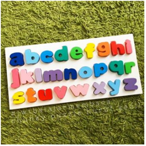 Nobie Chunky Puzzle Alphabet Long Lowercase Alphabet | Shopee Philippines