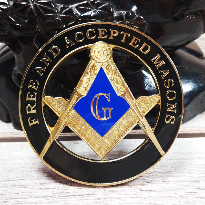 Masonic Auto Car Badge Emblems mason freemason BCM 36 G Black FREE AND ...