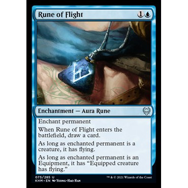 Magic the Gathering : Rune of Flight - KHM - UC MTG Blue Enchantment ...