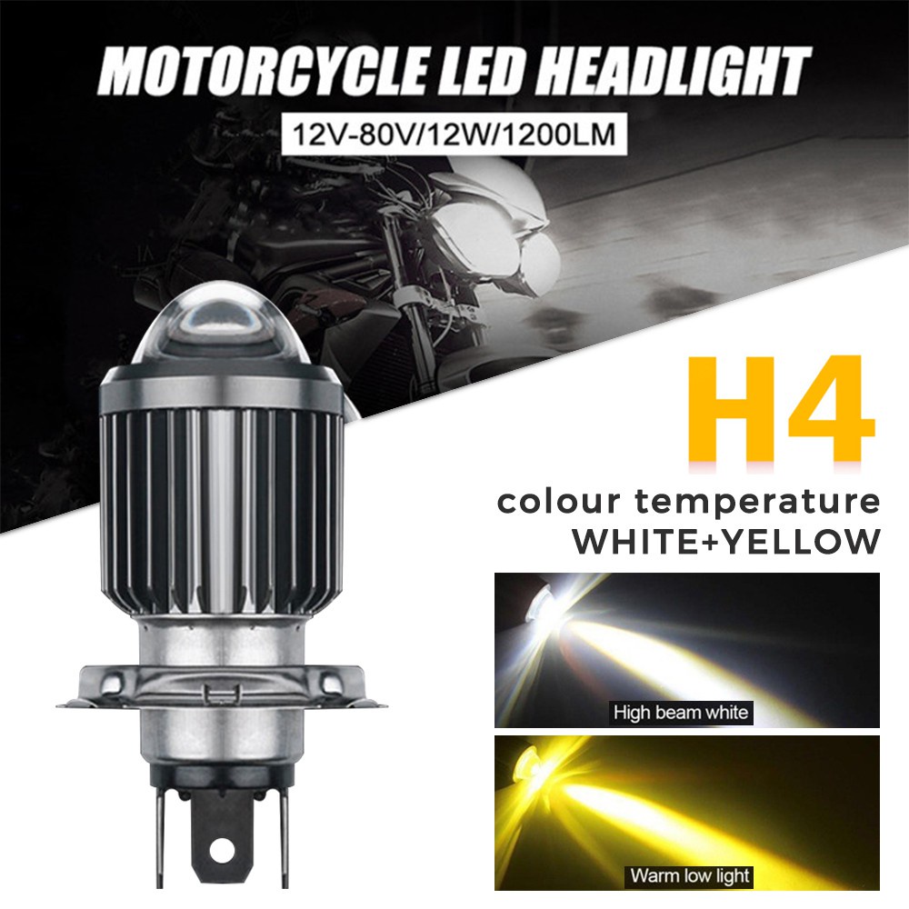 Led Headlight Bulb Ba20D H4 3000K 6000K For Motorcycle Scooter Atv ...