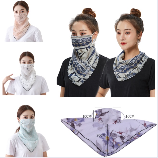 Sunscreen Scarf Anti-Uv Outdoor Riding Mask Women Protective Silk Scarf ...