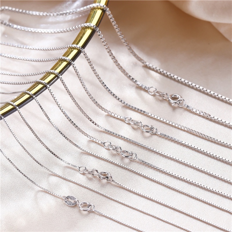 Long Box Chain 100% 925 sterling silver Necklace Box Chain Different ...