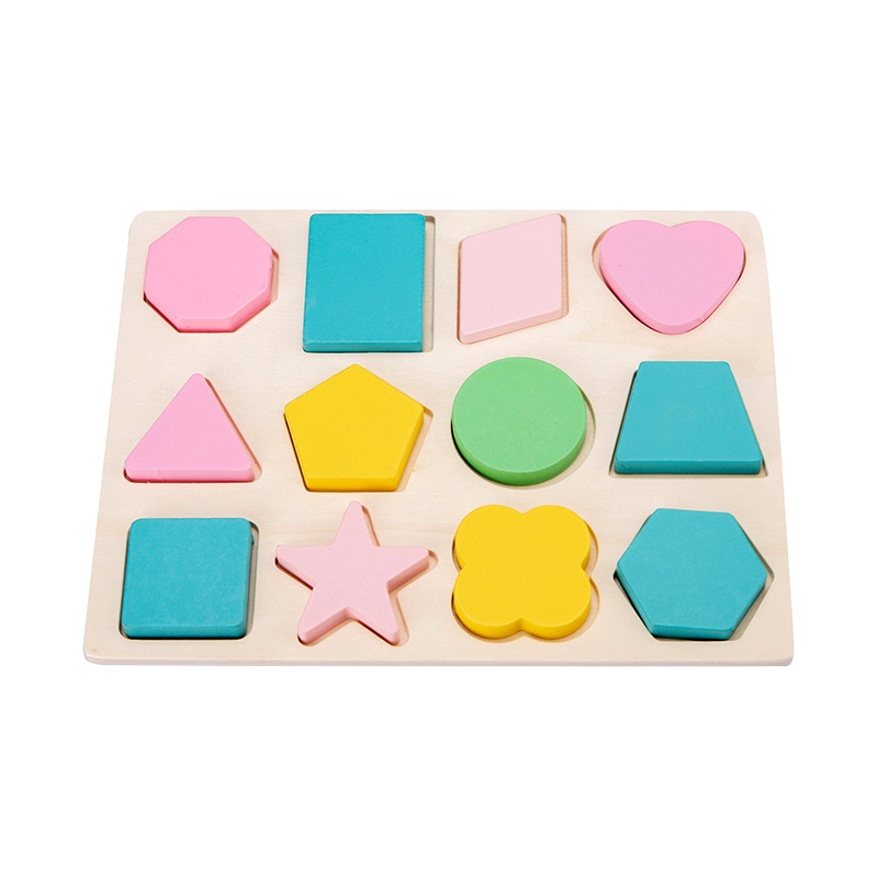 Wooden Educational Toys Shape Puzzle Color Geometric Board Jigsaw ...