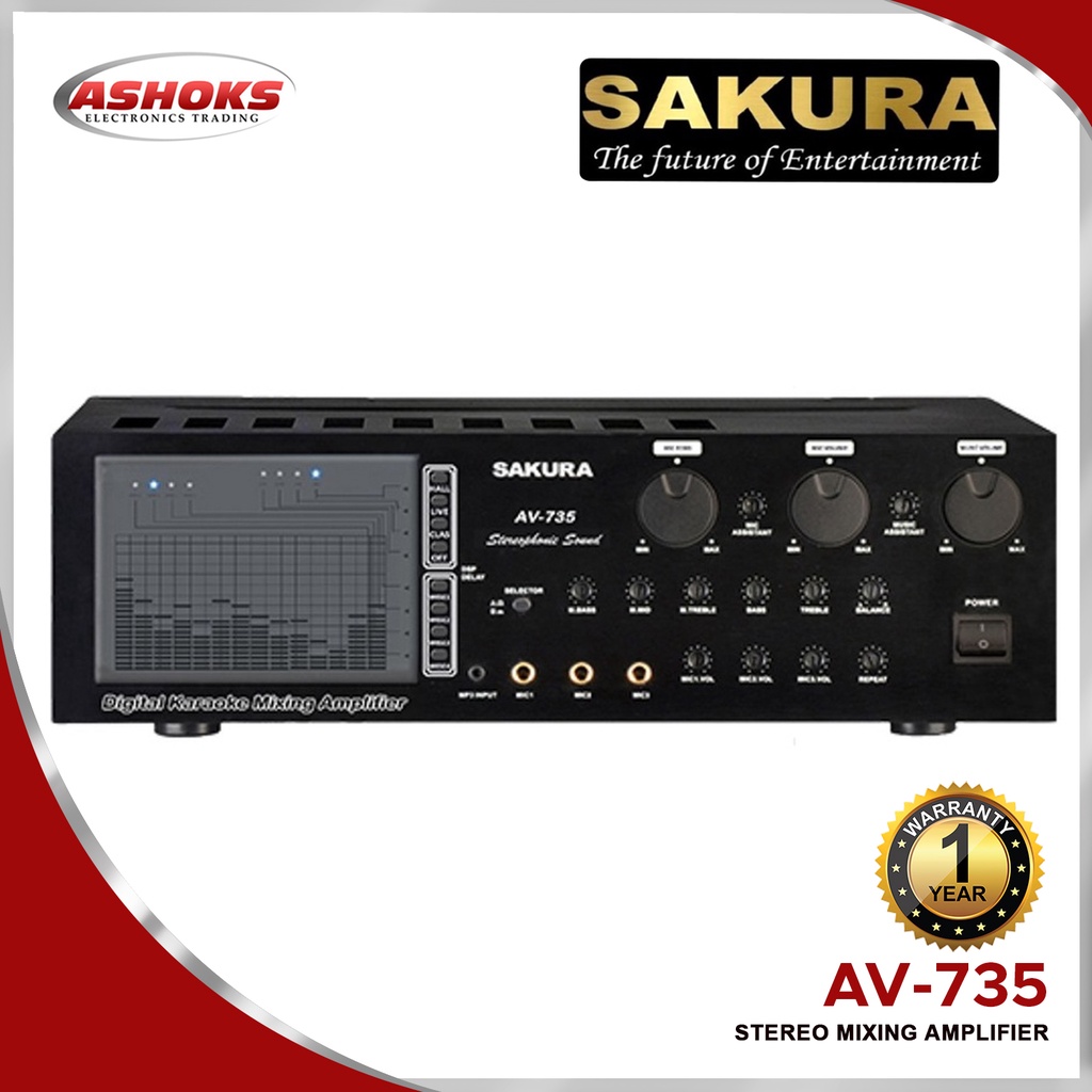 Sakura Amplifier AV 735 / Sakura AV-735 Stereo Mixing Amplifier | Shopee Philippines