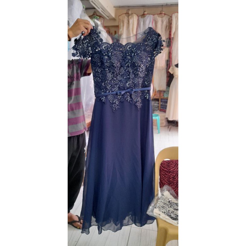 Modern Fashion Ninang Dress Navy blue,grey,mocha,offwhite | Shopee ...