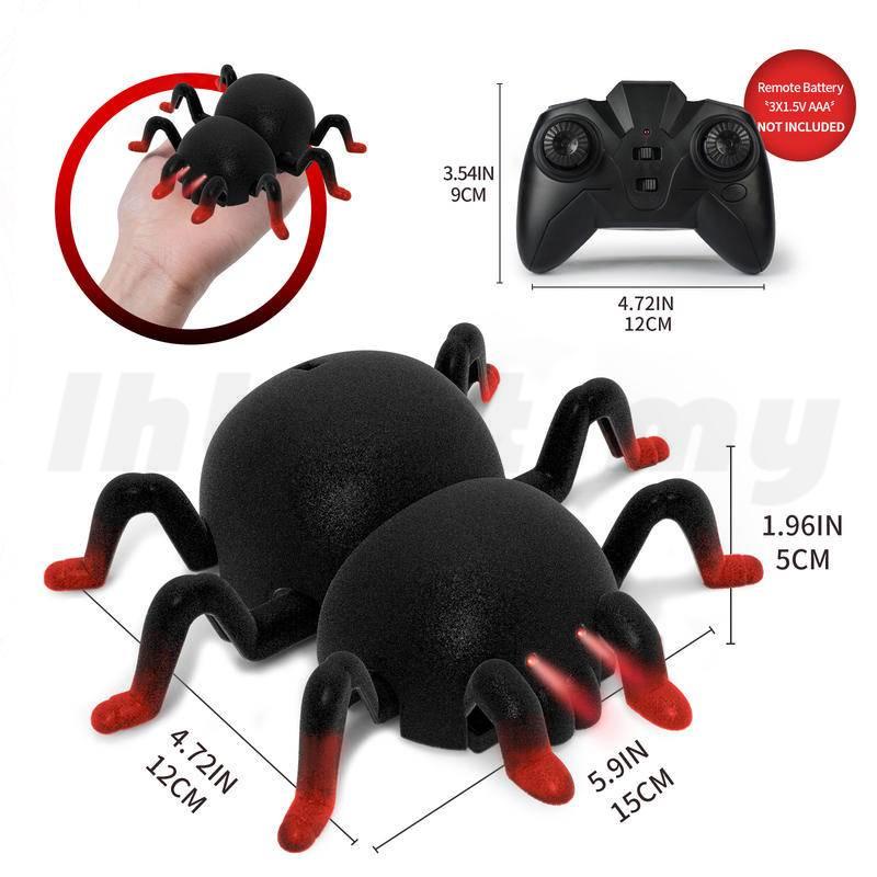 Remote Control Spider Animal Scary Wolf Spider Robot Realistic Novelty ...