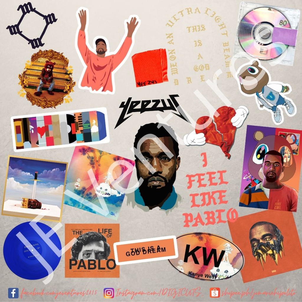 20 pcs KANYE WEST Sticker Set | Shopee Philippines