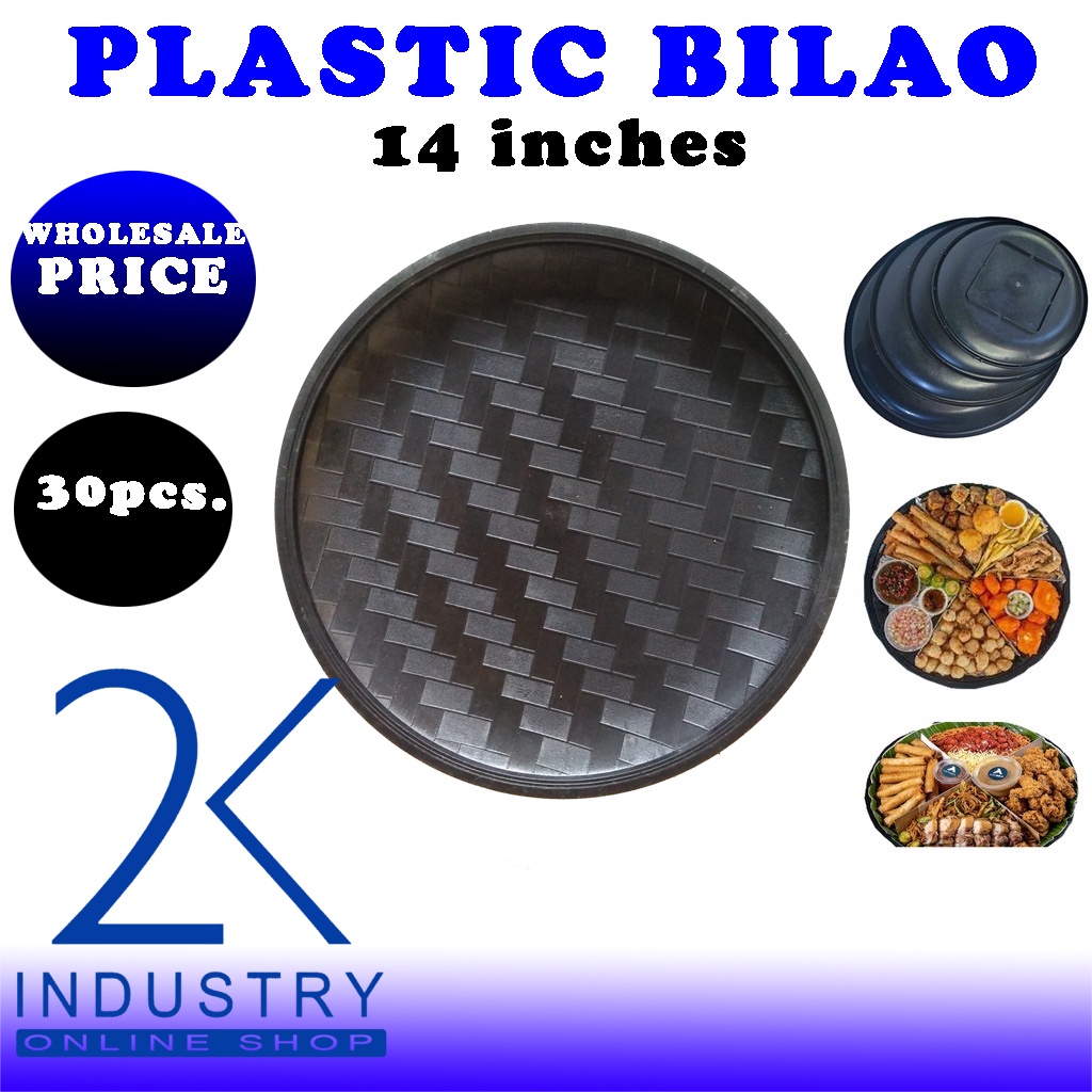 30pcs. 14" INCHES PLASTIC BILAO BLACK | WINOWING BASKET PLASTIC TRAY ...