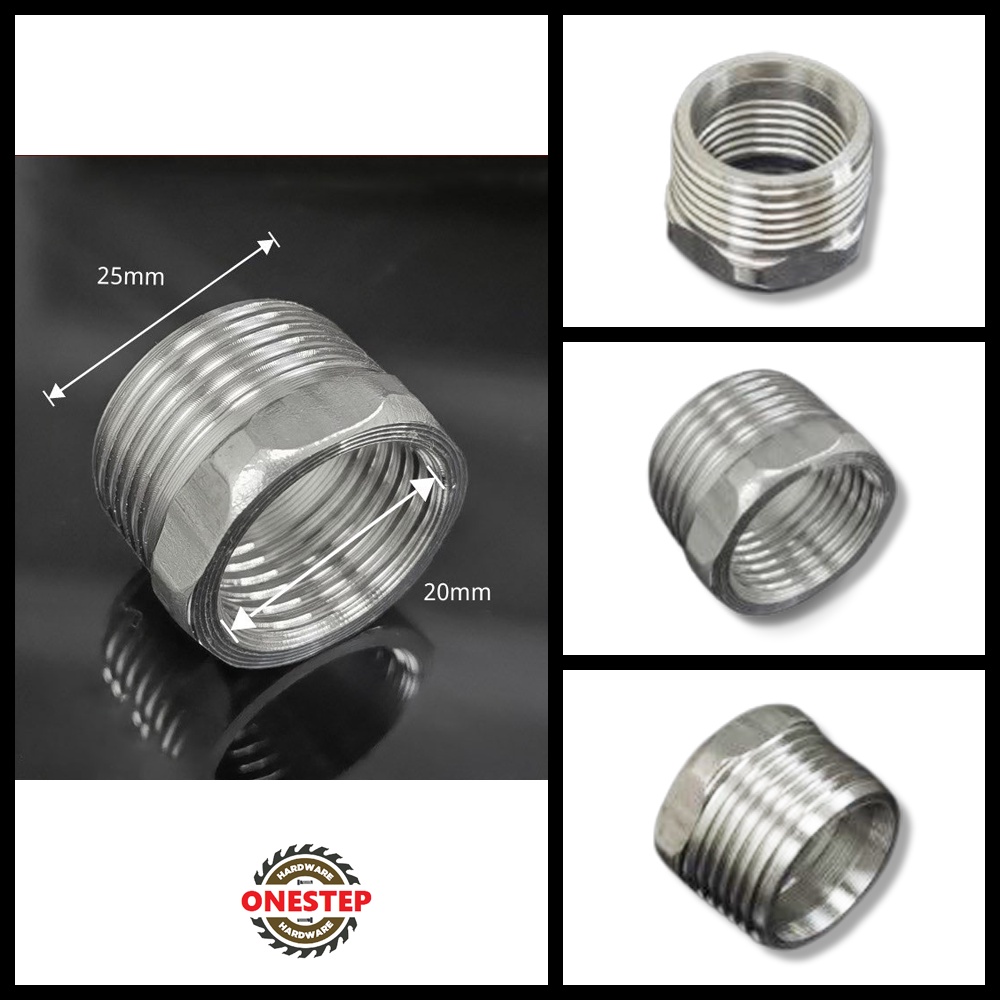Stainless Steel Adapter Reducer Connector 1/2 X 3/4" NPT Female - 1/2 X ...