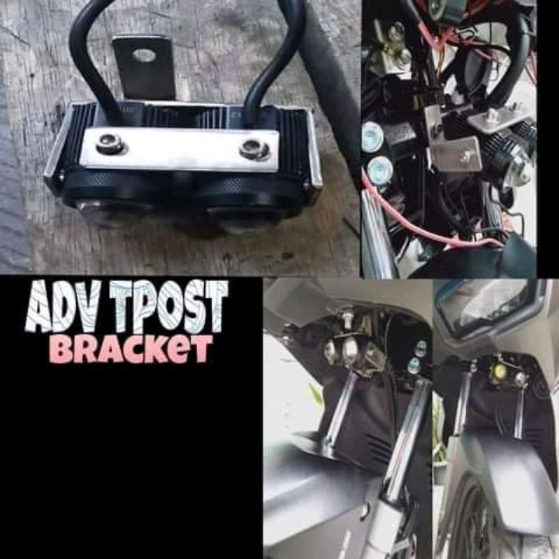 ADV 150 tpost bracket for mini driving light STAINLESS BRACKET heavy ...